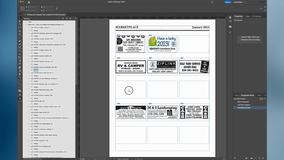 Exporting display ads for Reverse Publishing - Our-Hometown