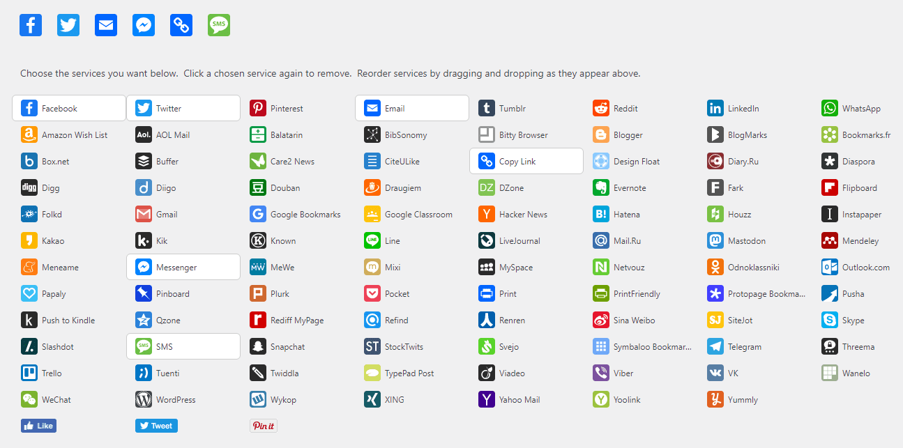 Customize your sharing icons with AddToAny - Our-Hometown