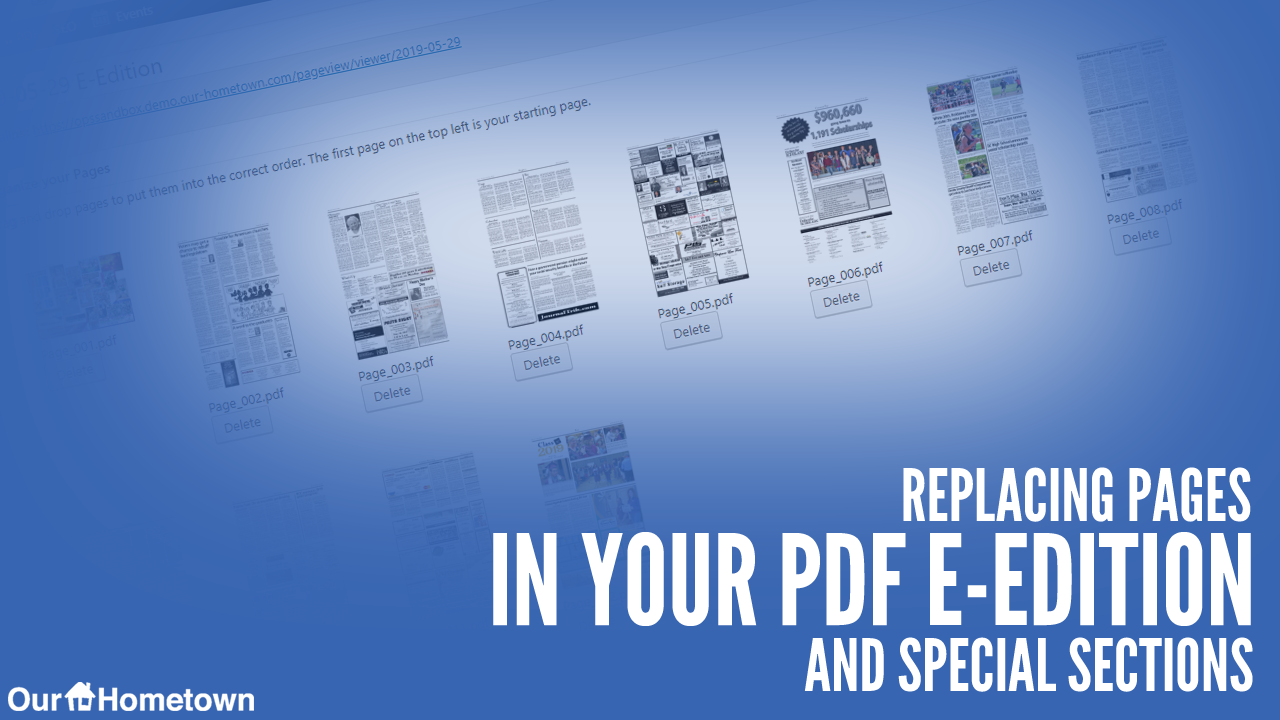 Replacing Pages in your PDF E-Edition and Special Sections - Our-Hometown